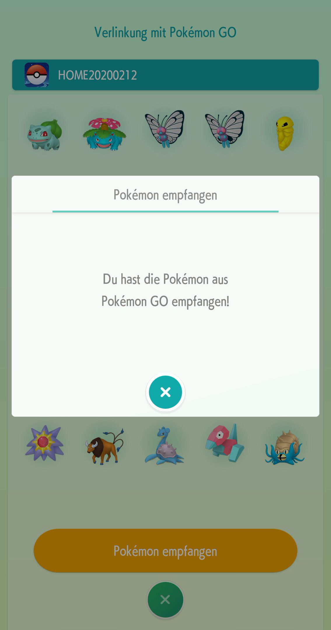 Empfange Pokémon aus Pokémon GO in Pokémon HOME