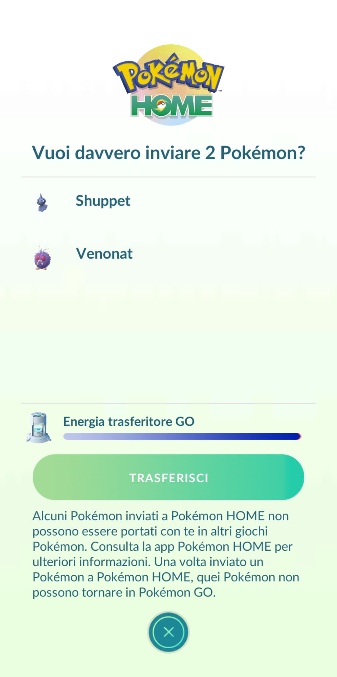 Trasferire Pokémon da Pokémon GO a Pokémon HOME